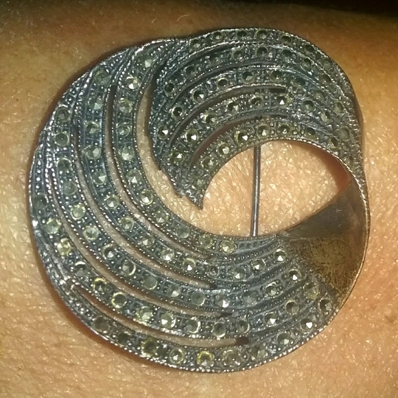 Vintage | Jewelry | Vintage Sterling Silver Marcasite Brooch | Poshmark